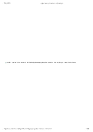 Project report on mahindra and mahindra (1) | PDF