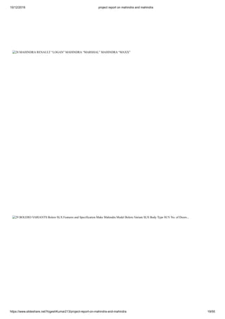 Project report on mahindra and mahindra (1) | PDF