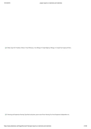 Project report on mahindra and mahindra (1) | PDF