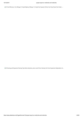 Project report on mahindra and mahindra (1) | PDF