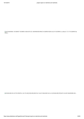 Project report on mahindra and mahindra (1) | PDF