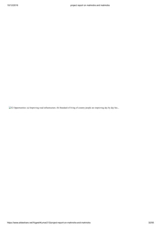 Project report on mahindra and mahindra (1) | PDF