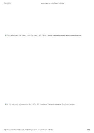 Project report on mahindra and mahindra (1) | PDF