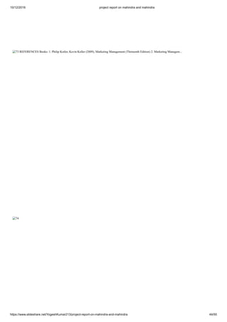 Project report on mahindra and mahindra (1) | PDF