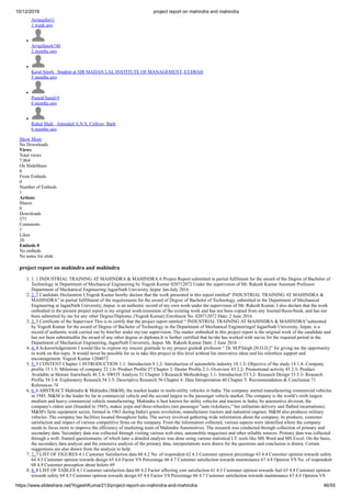 Project report on mahindra and mahindra (1) | PDF