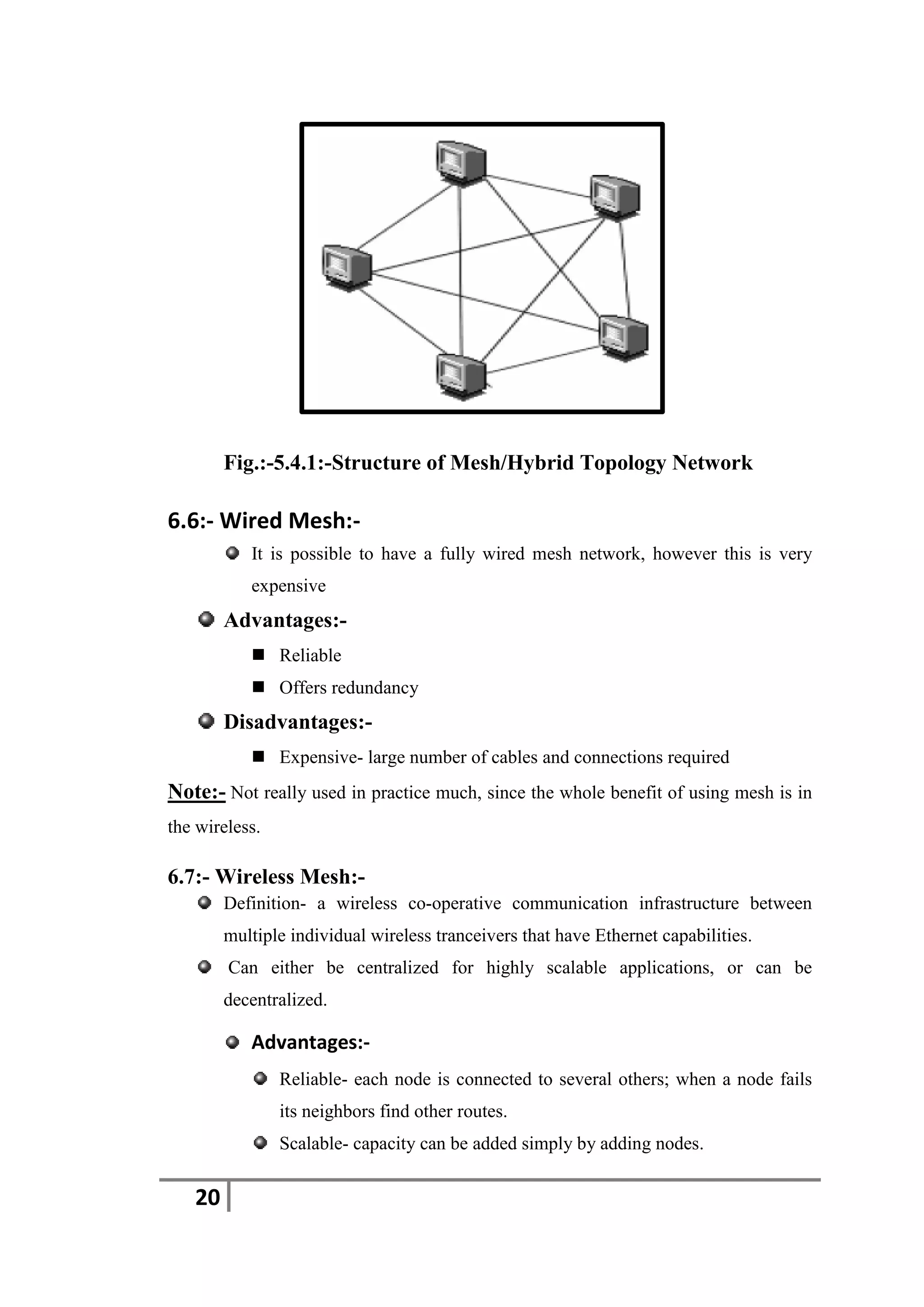 Project Report On Mesh Hybrid Topology Network Vision Pdf Computer Networking Computing