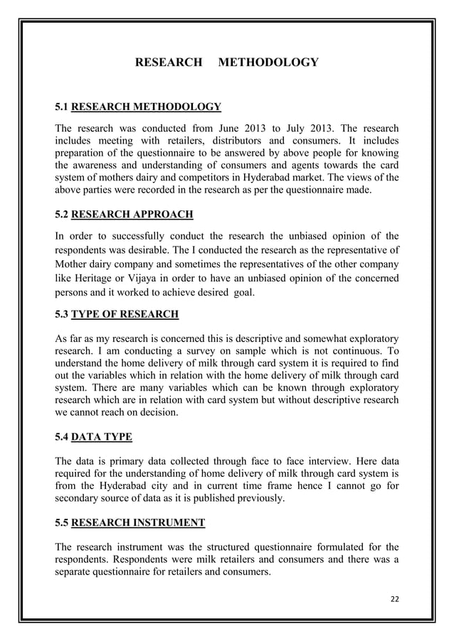 Internship Project report on Mother Dairy