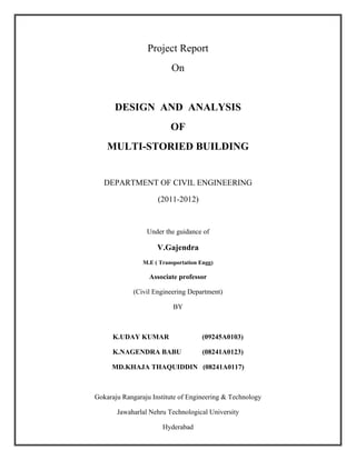 Project report on multi storied building expertcivil | PDF