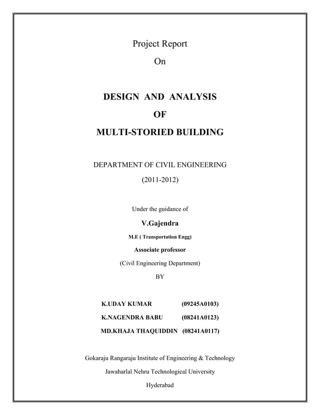 Project report on multi storied building expertcivil | PDF