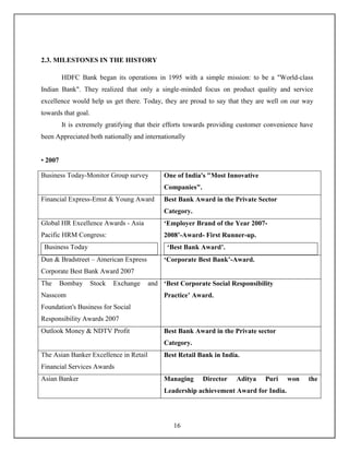 Project report on opening saving account in hdfc bank | PDF