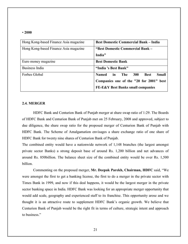 Project report on opening saving account in hdfc bank | PDF