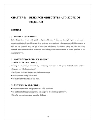 Project report on opening saving account in hdfc bank | PDF
