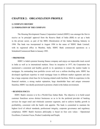 Project report on opening saving account in hdfc bank | PDF