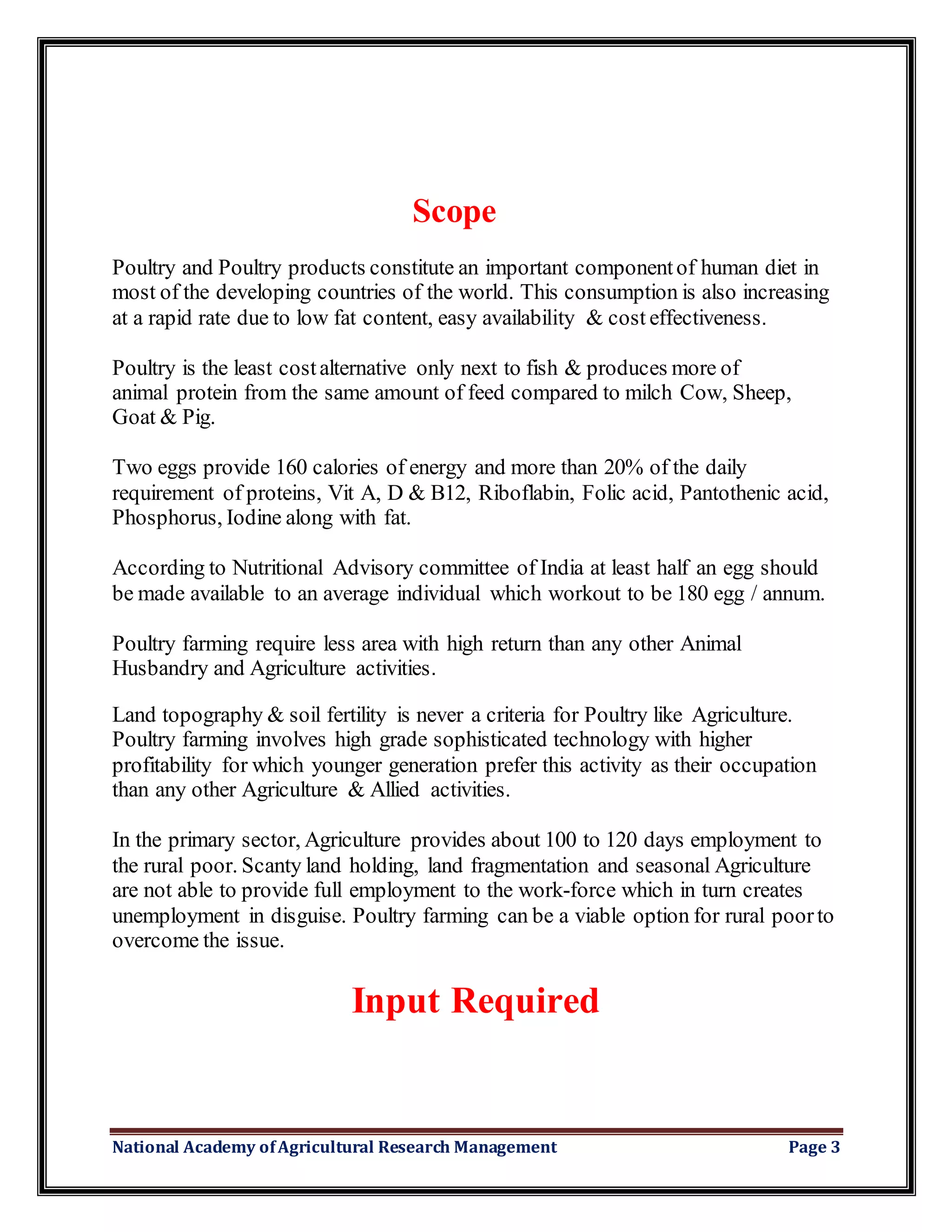 Project report on poultry farm layer | DOCX