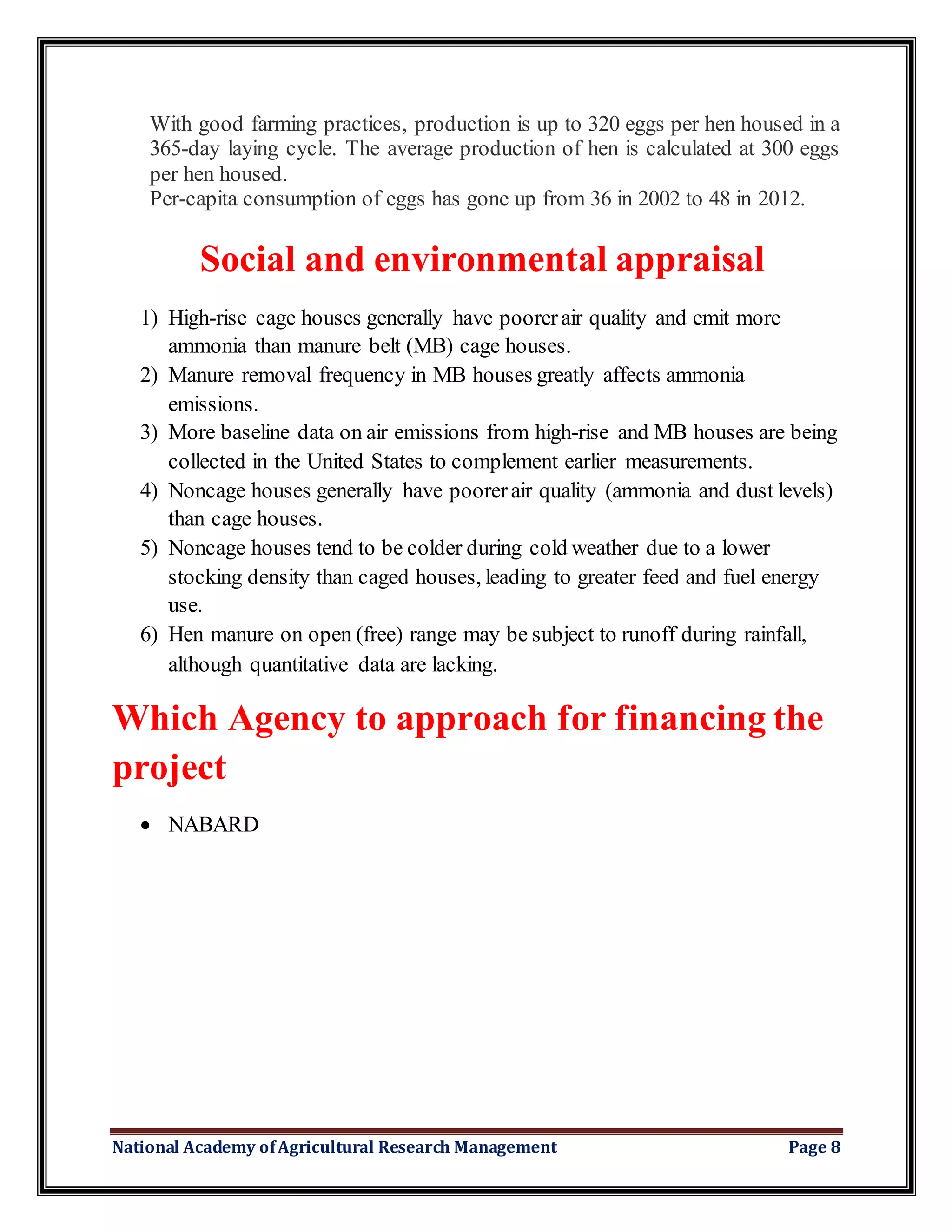 Project report on poultry farm layer | DOCX