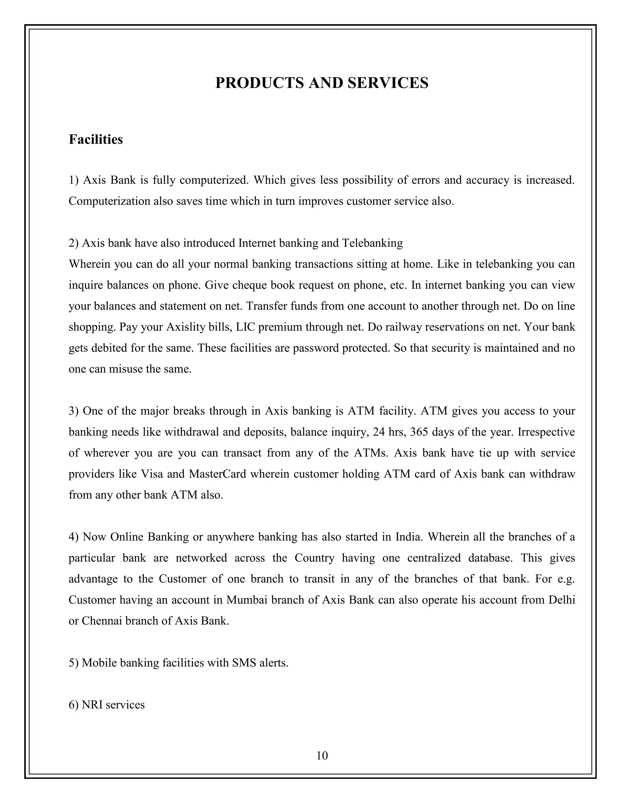 Project report on ratio analysis of axis bank | PDF