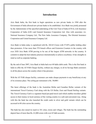 Project report on ratio analysis of axis bank | PDF