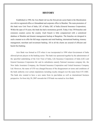 Project report on ratio analysis of axis bank | PDF