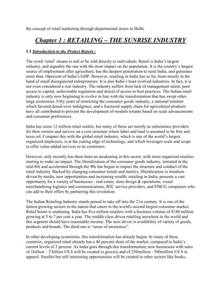 Project report on retail marketing in india | DOCX