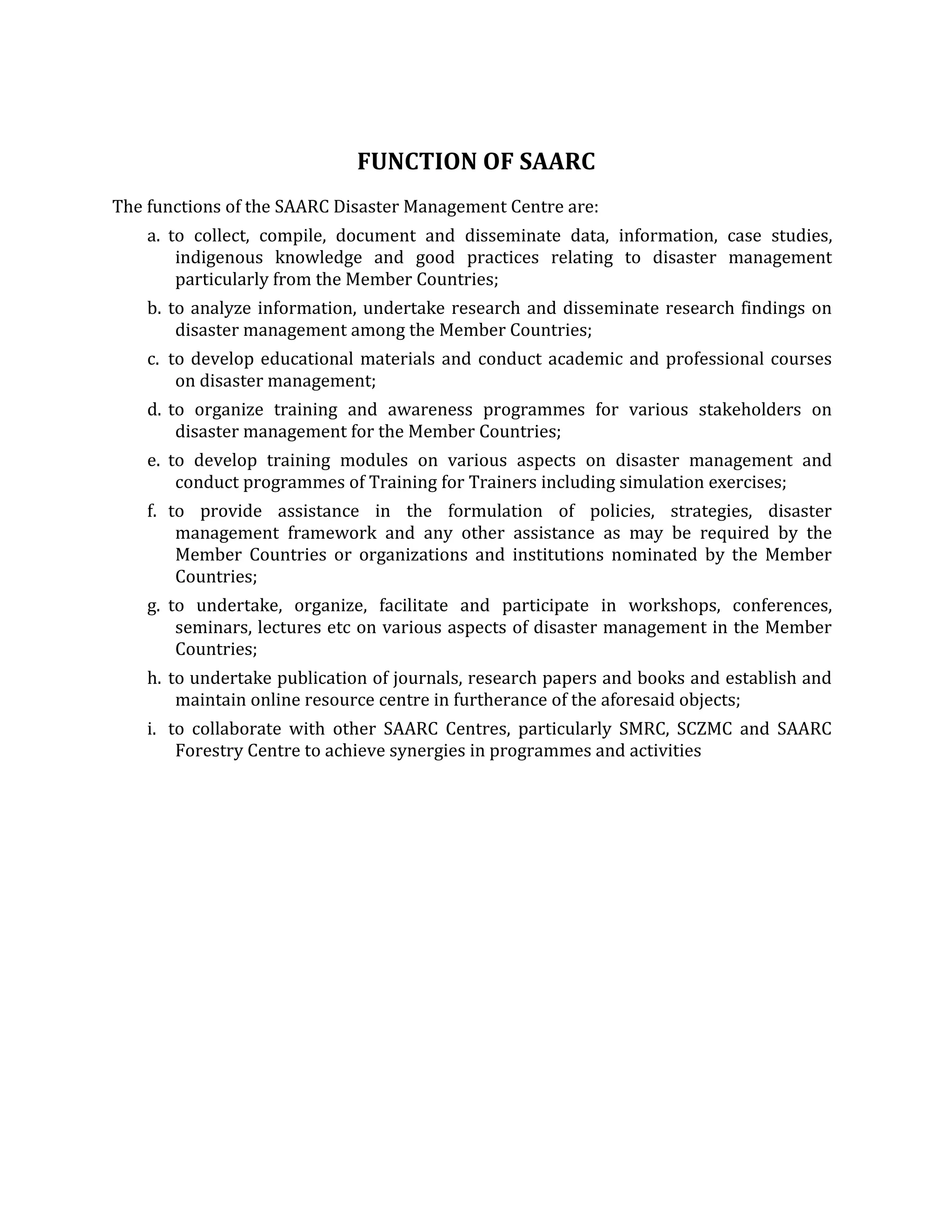 Project report on saarc | DOC