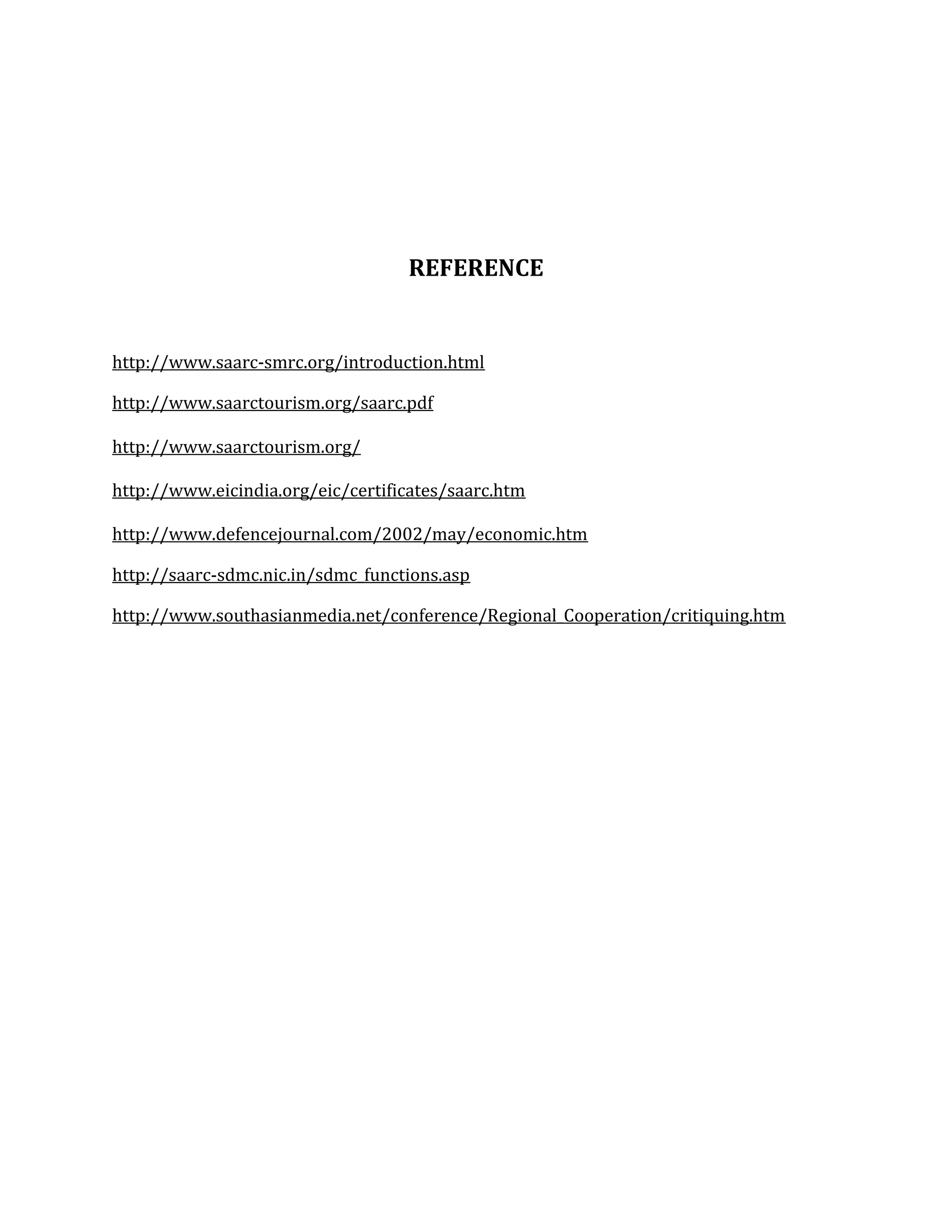 Project report on saarc | DOC