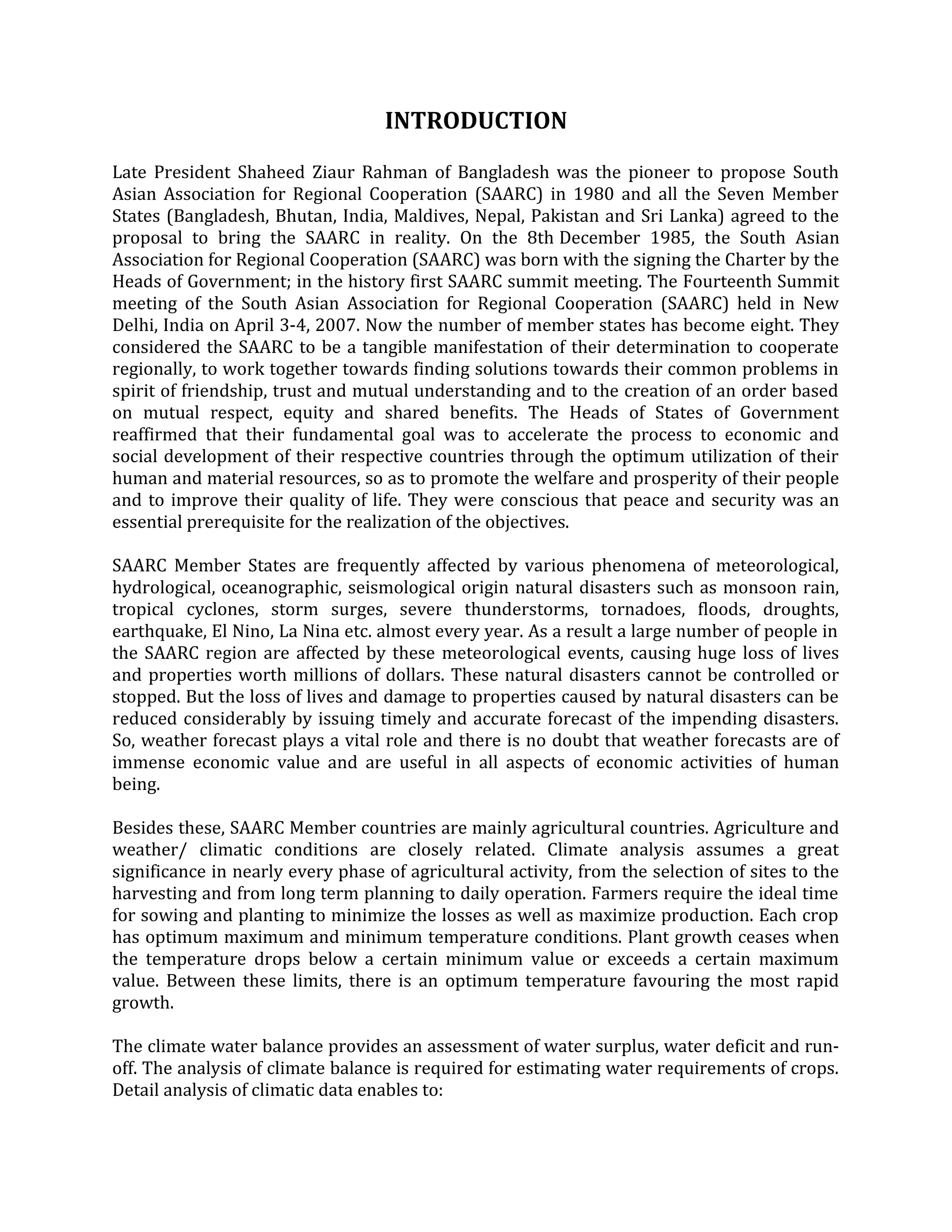 Project report on saarc | DOC