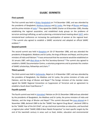 Project report on saarc | DOC