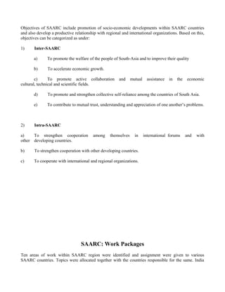 Project report on saarc | DOC