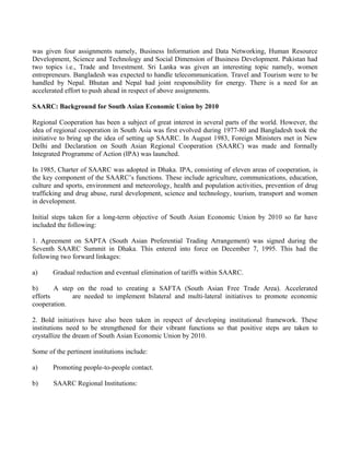 Project report on saarc | DOC