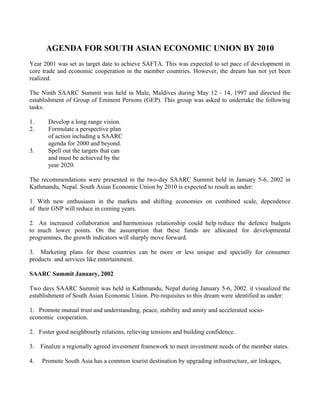 Project report on saarc | DOC