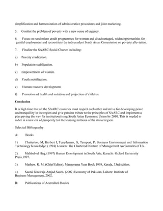 Project report on saarc | DOC