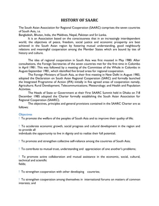 Project report on saarc | DOC