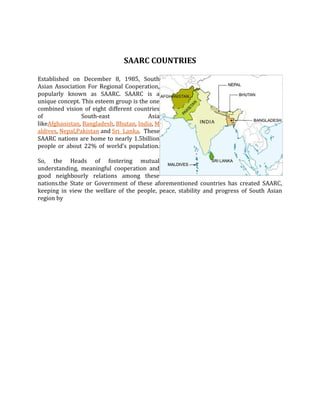 Project report on saarc | DOC