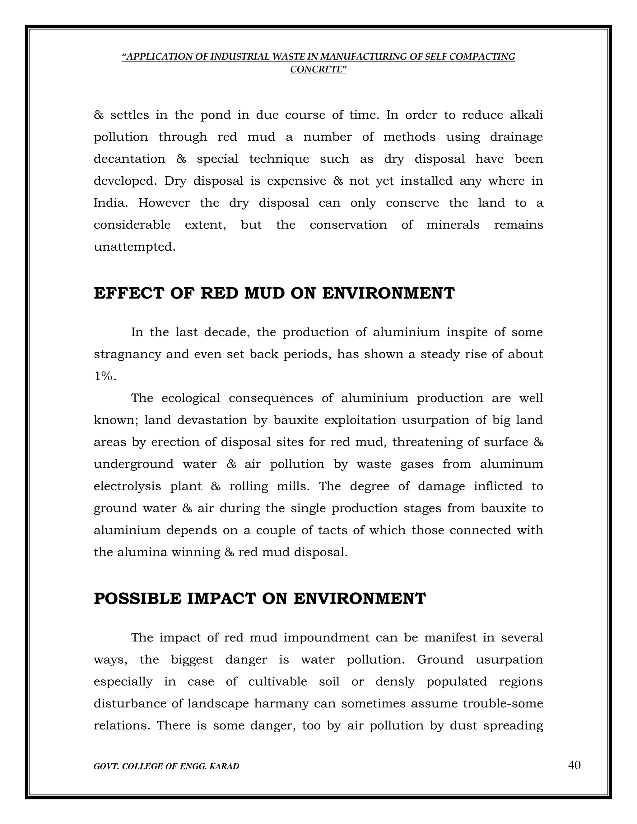 Project report on self compacting concrete | PDF