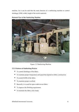 Project Report on Study on the Effects of Sanforizing Machine on the ...