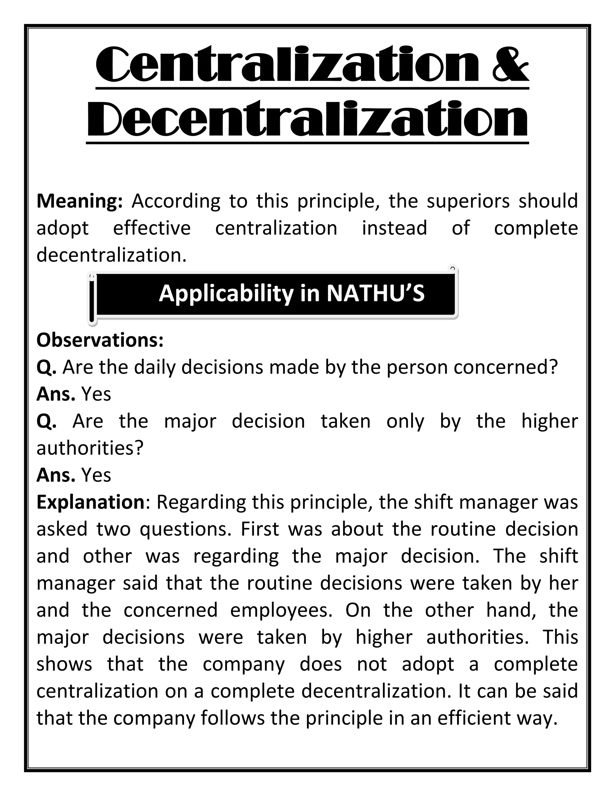 BUSINESS STUDIES PROJECT ON PRINCIPLES OF MANAGEMENT | PDF