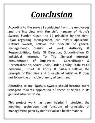 BUSINESS STUDIES PROJECT ON PRINCIPLES OF MANAGEMENT | PDF