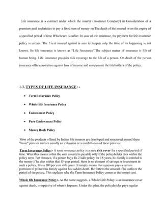 Project report on tata aig life insurance company. | DOC