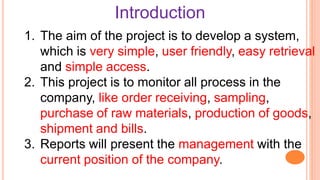 Project report on "Texams"("Textile application management system") | PPTX