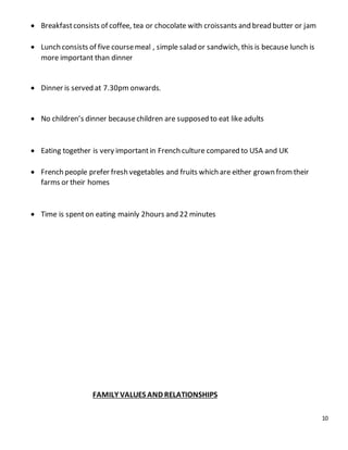 Project report on the culture of france | DOCX