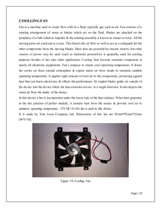 Project report on thermo electric cooling system | DOCX
