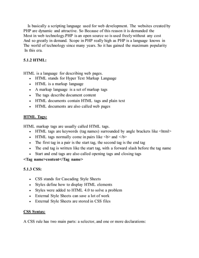 Project report on blogs | PDF