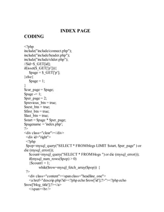 Project report on blogs | PDF