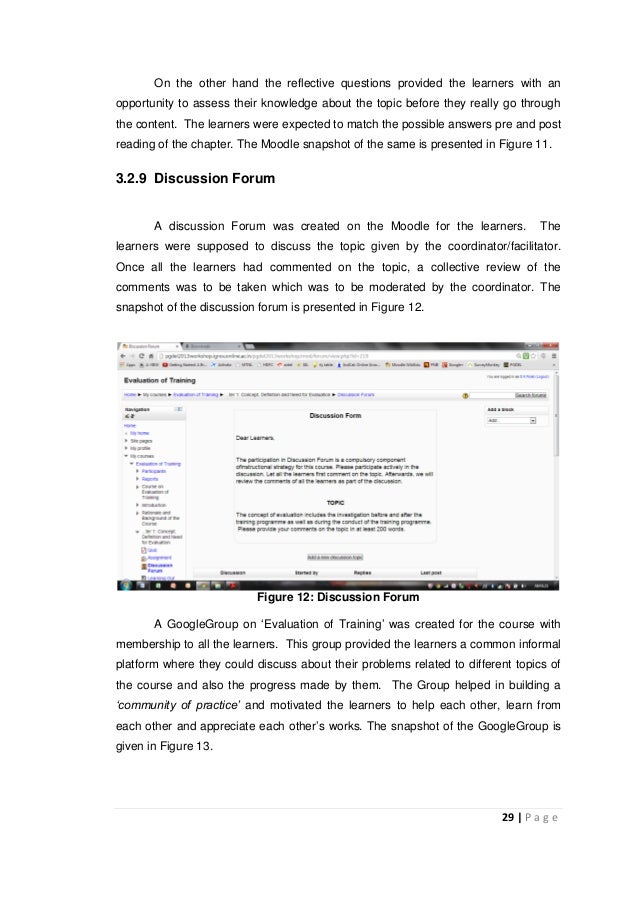 Design Development And Implementation Of Online Programme On Evaluat