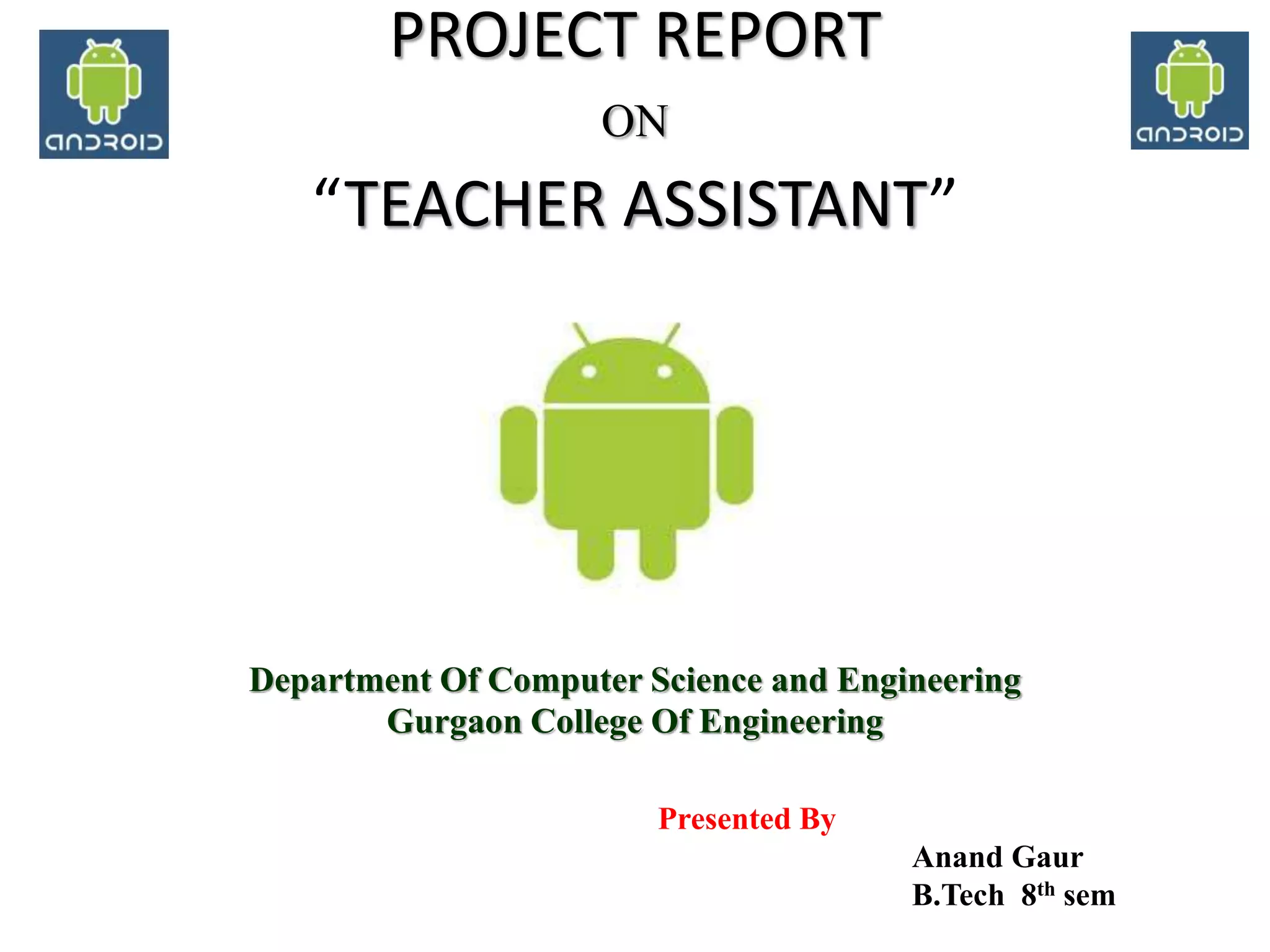 Android Development (Teacher Assistant) | PPTX
