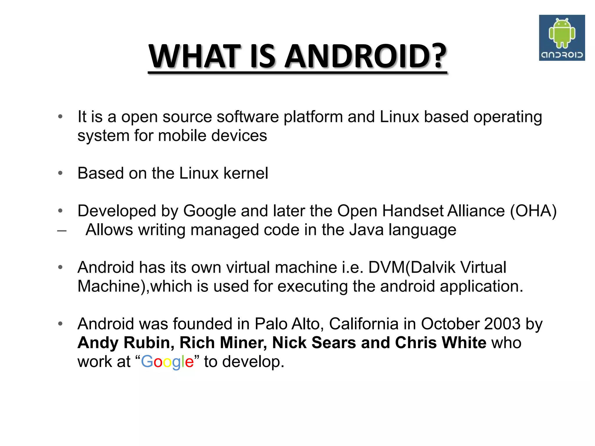 Android Development (Teacher Assistant) | PPTX