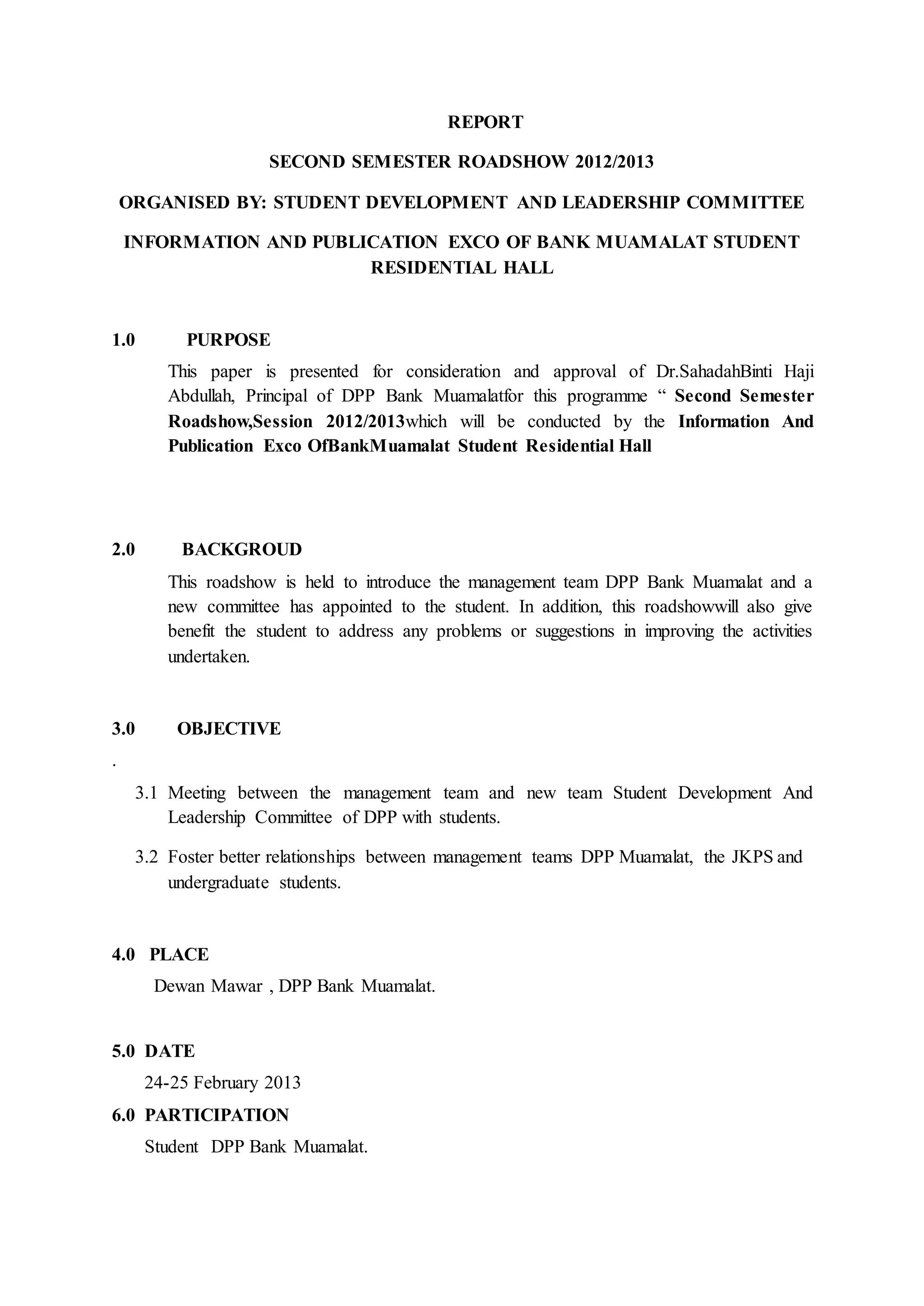 Contoh Laporan Program | DOCX