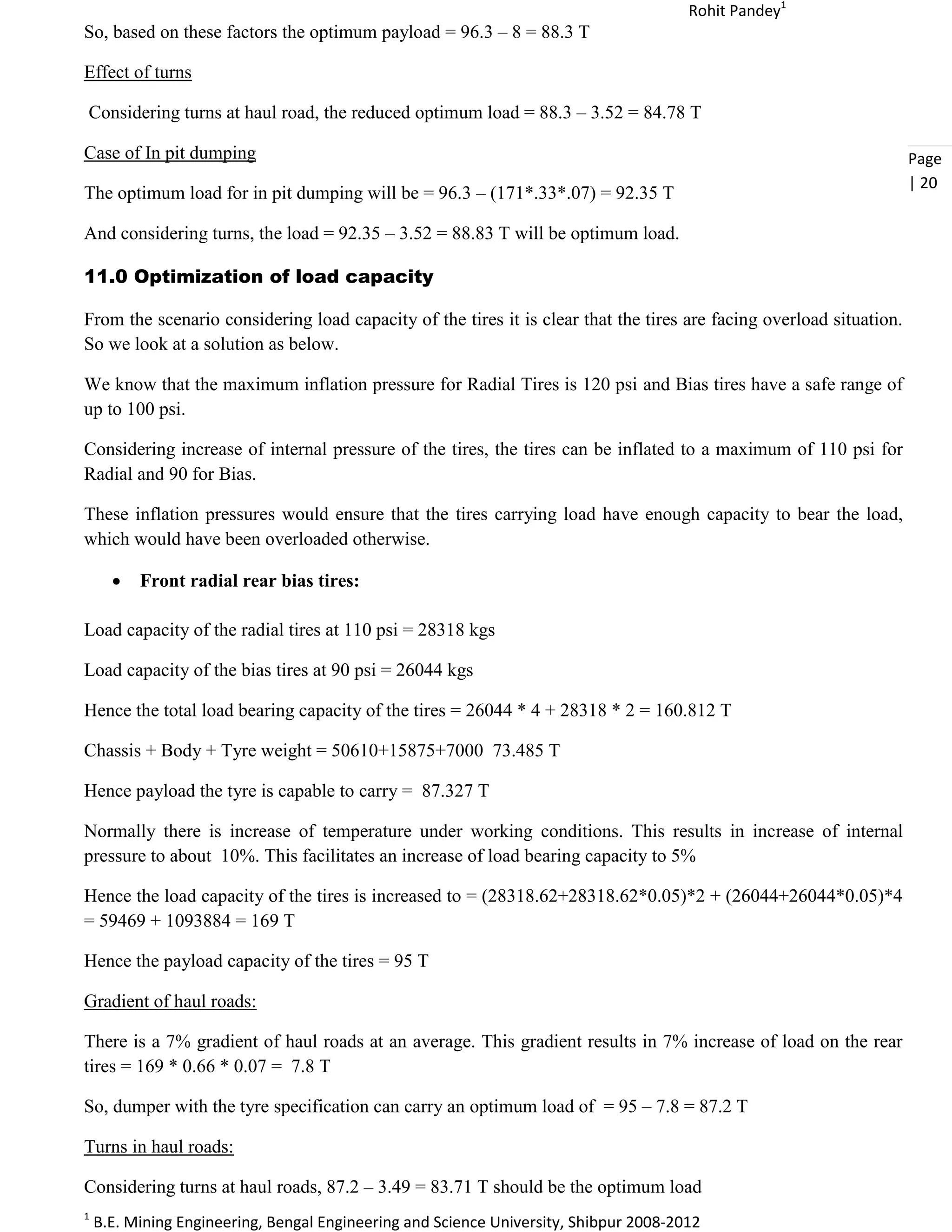 Optimization of Load Per Trip of a Rear Discharge Dumper | PDF