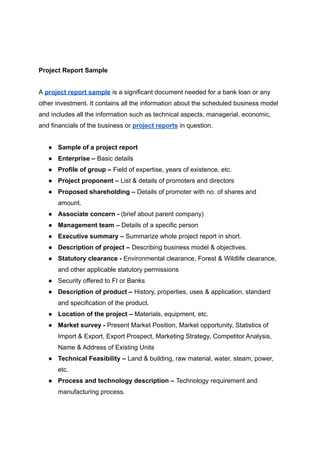 Project Report Sample | PDF