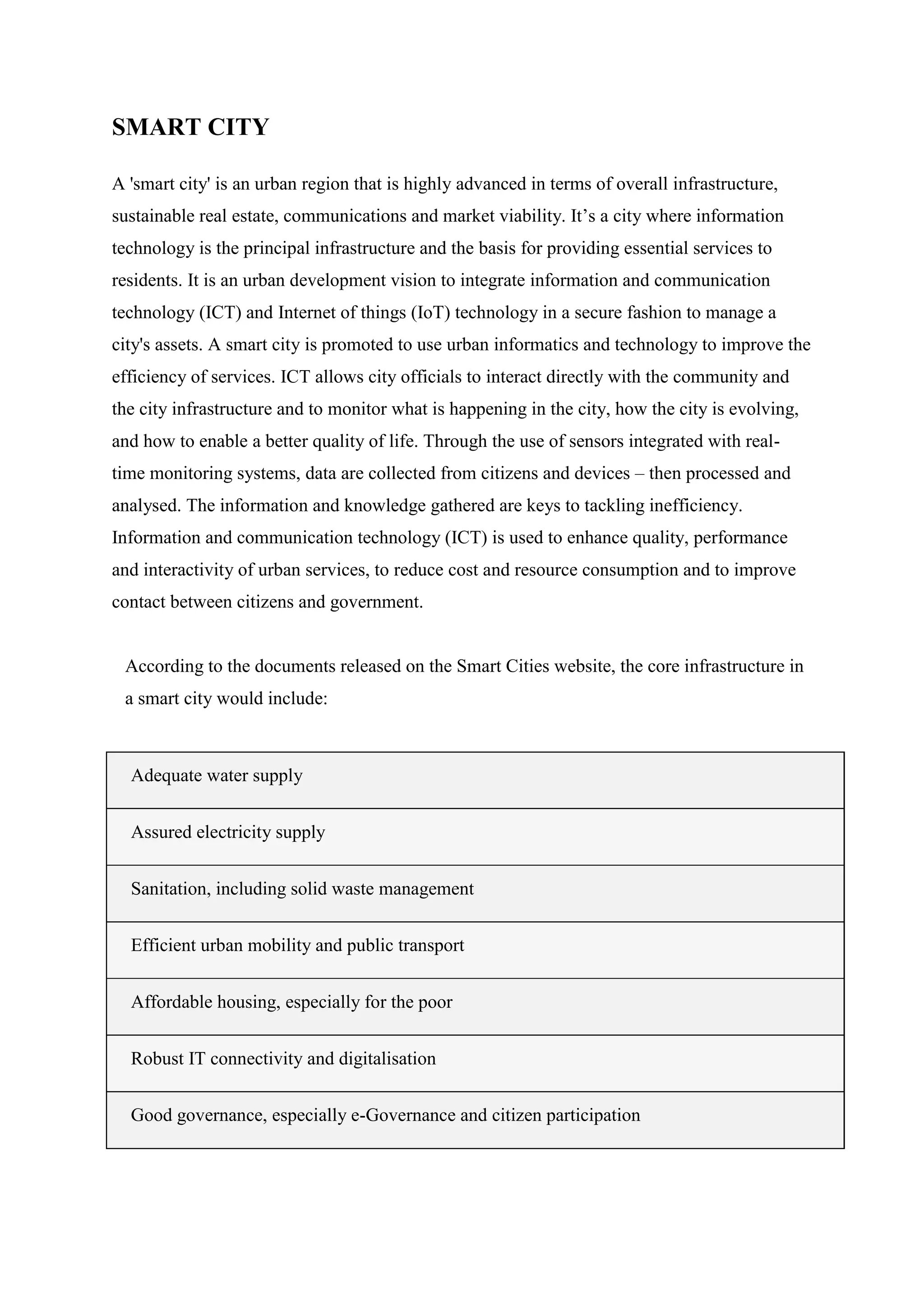 Project report smart city | PDF